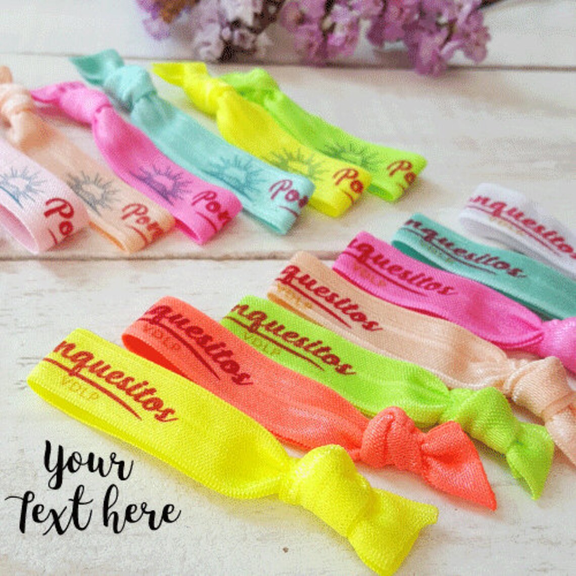 YOU DESIGN Custom Hair Ties Elastic Custom Wristband | Etsy