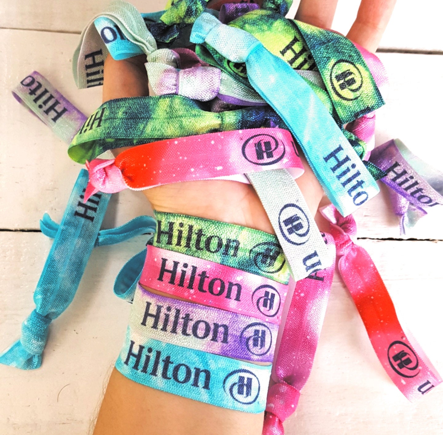 Glitter Custom Hair Ties Personalized Elastic Wristbands - Etsy