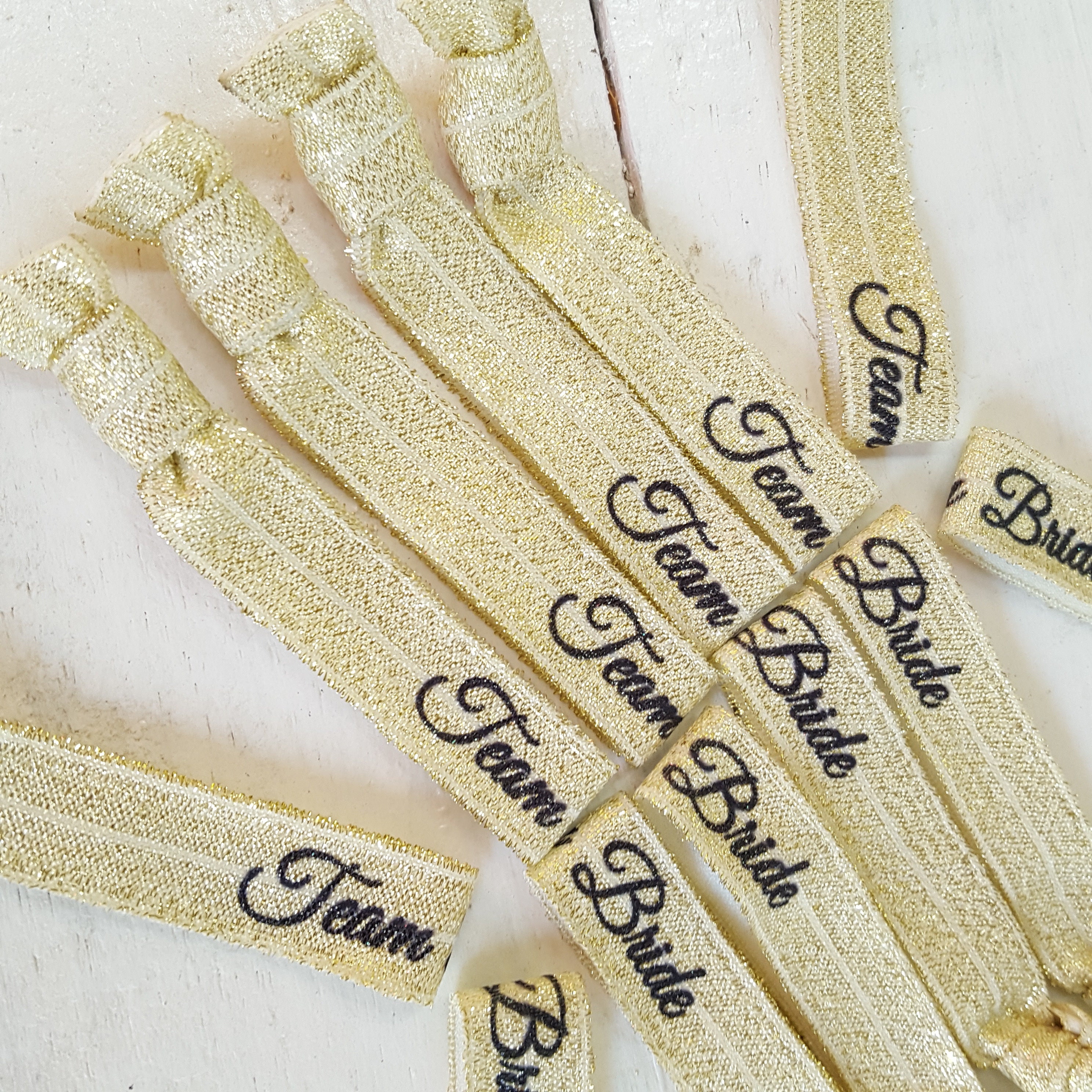 Custom Glitter Team Bride Hair Ties Custom Sparkly Hair Ties | Etsy