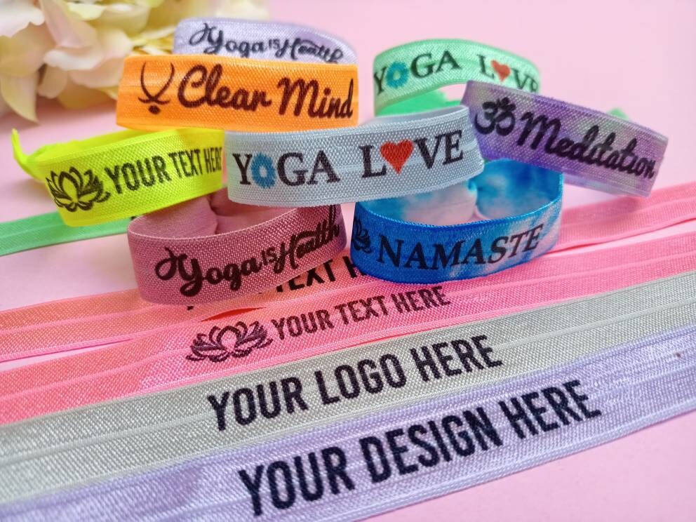 Yoga Custom Wristbands Personalized Yoga Hair Ties for Yoga | Etsy