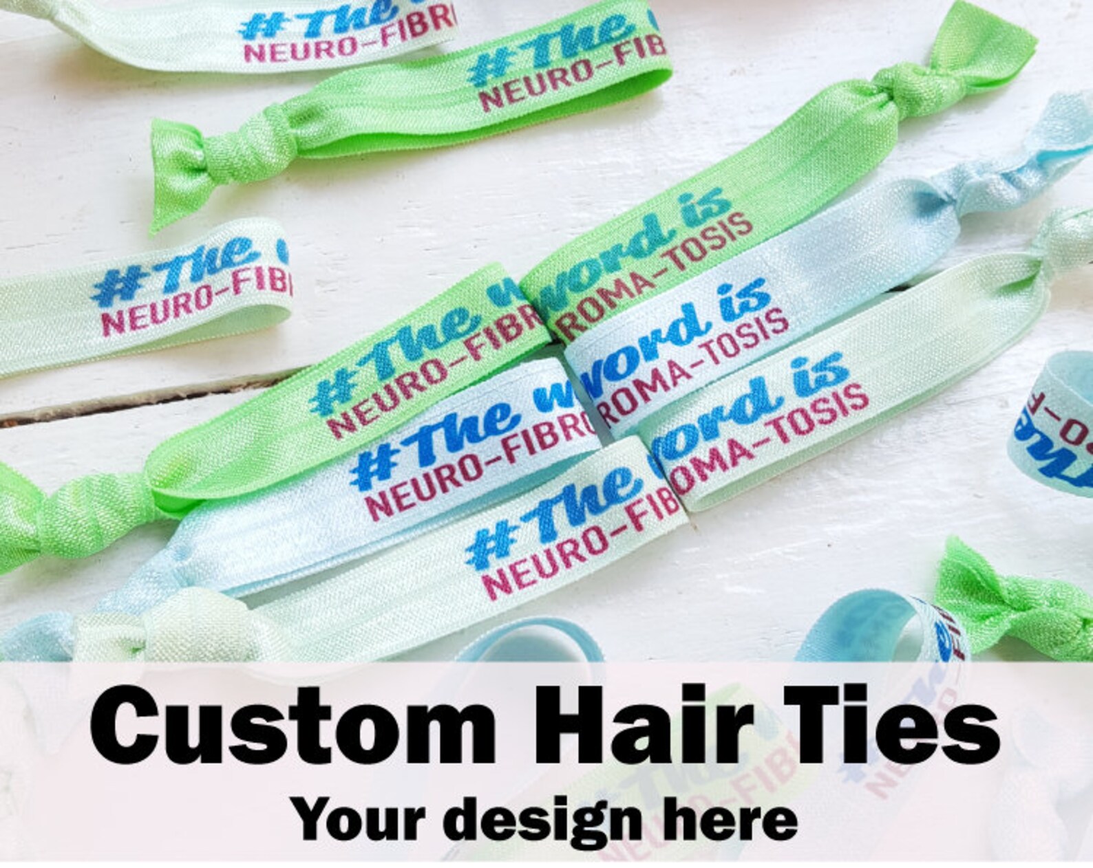 Fundraiser Custom Hair Ties Custom Wristband Custom Hair - Etsy