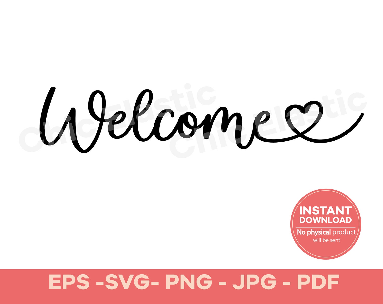 Welcome SVG Welcome Sign SVG Calligraphy Heart Welcome Svg - Etsy