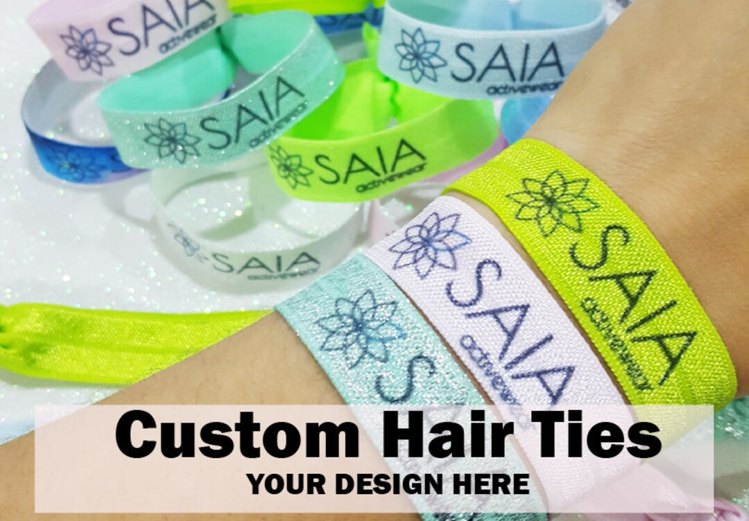 Yoga Custom Hair Ties for Events - Marketing Insert Personalized Hair ...