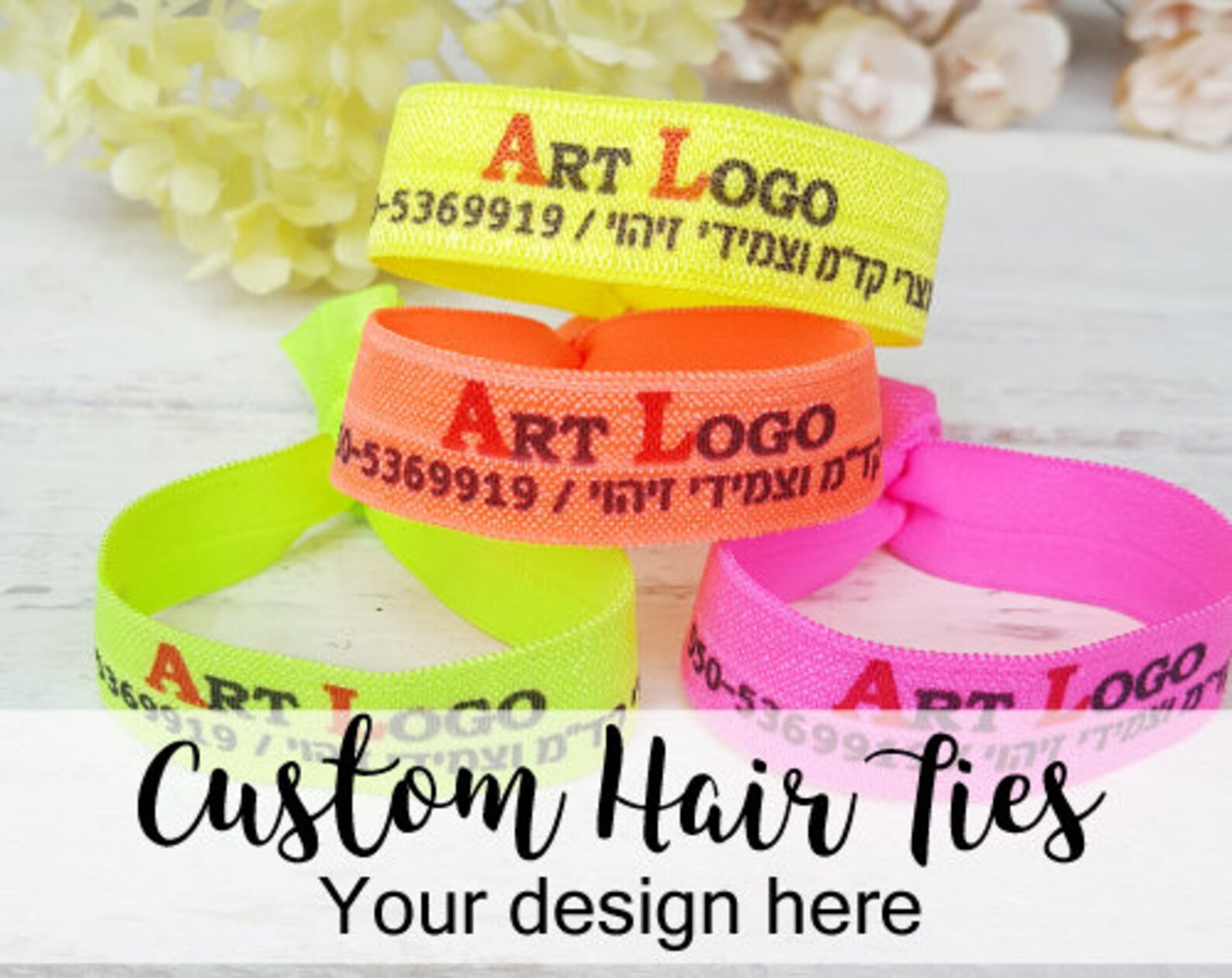 Yoga Custom Hair Ties for Events Marketing Insert - Etsy