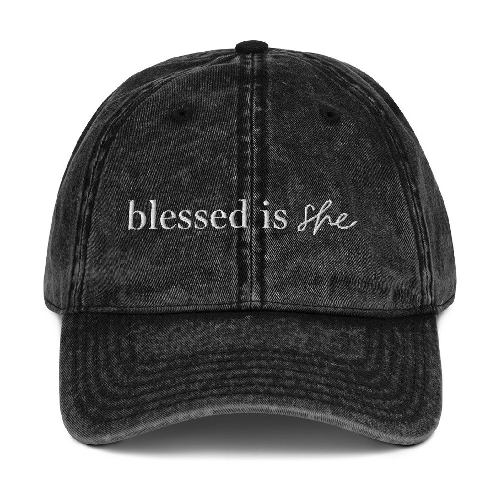 Blessed is She Vintage Cotton Trucker Cap, Christian Apparel, Christian ...