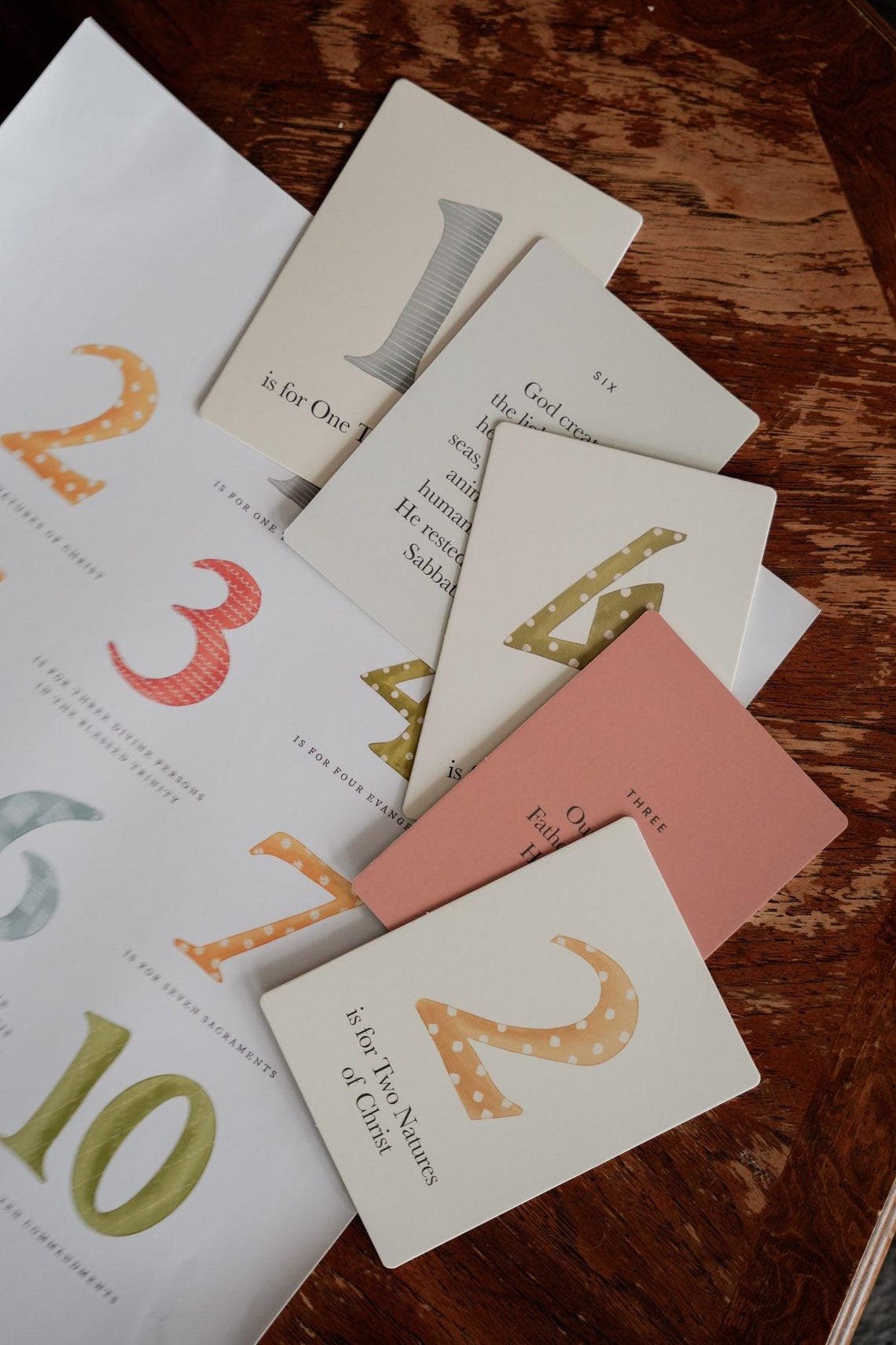 Catholic 123 Cards for Kids - Etsy