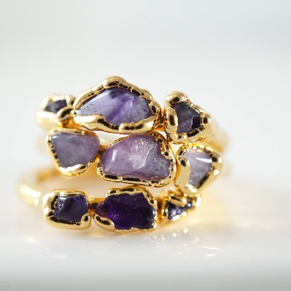 Purple Stone Ring - Etsy