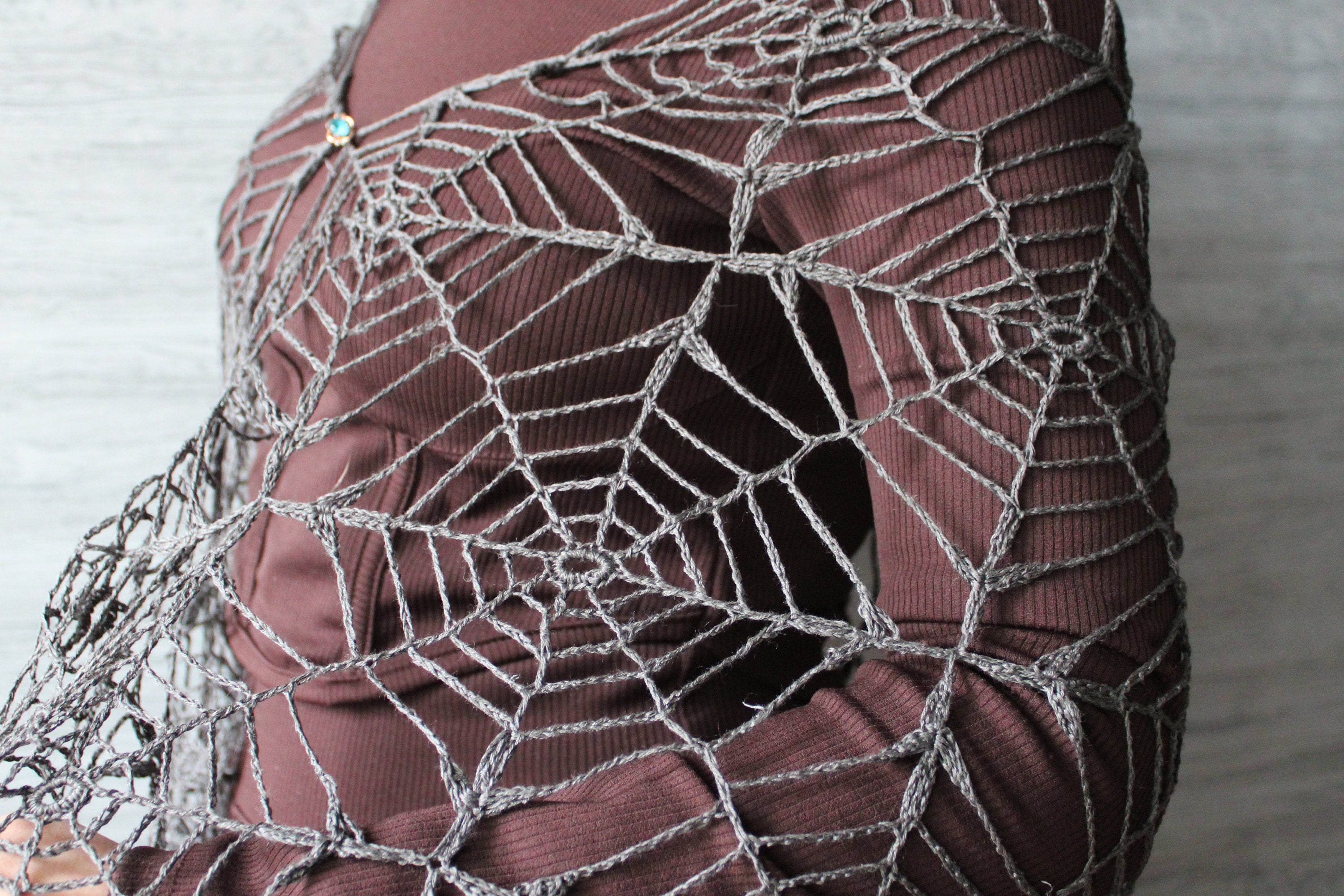 Halloween Shawl Spider Web Crochet Fringed Shawl Wrap Organic - Etsy