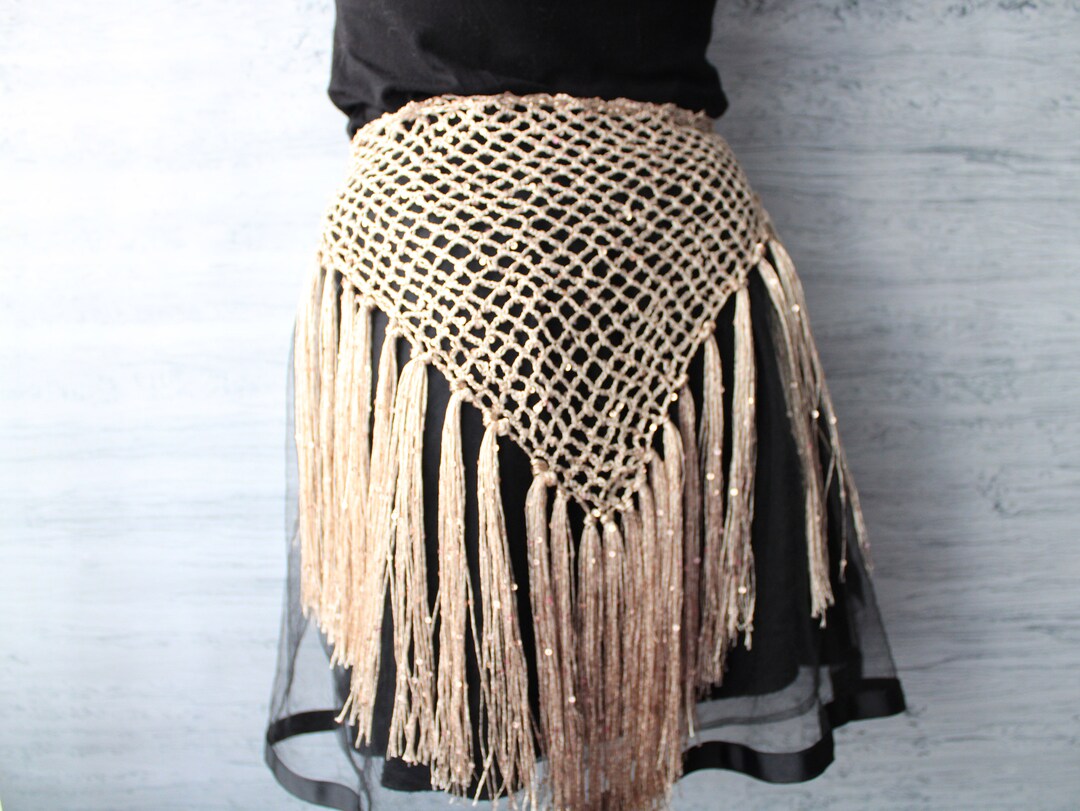 Sequin Belly Dance Hip Scarf: Fringed Carnival Belt - Etsy