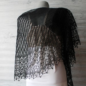 Black Shawl Victorian Mourning Gothic Witch Shawl Women Handmade Shawl ...