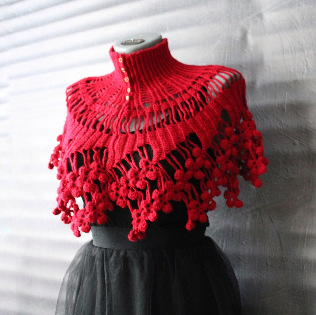 Crochet Neck Corset Capelet: Victorian Goth Poncho - Etsy