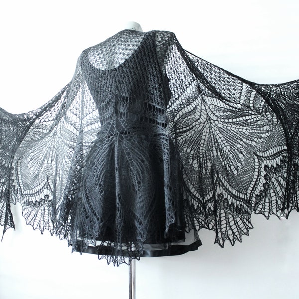 Black Lace Shawl - Etsy