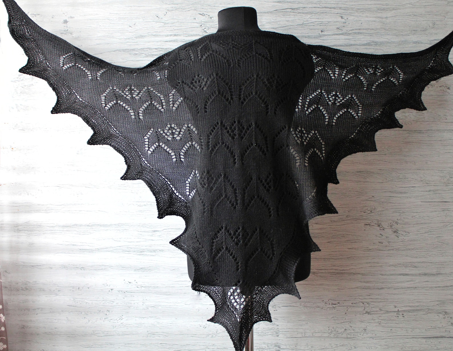 Bat Shawl Black Witch Aesthetic Shawl Scarf Gothic Shawl Halloween ...