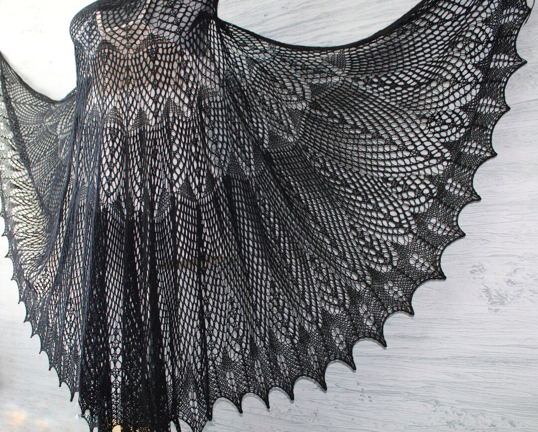 Black Lace Shawl, Victorian Mourning Wrap, Goth Wedding, Dark ...