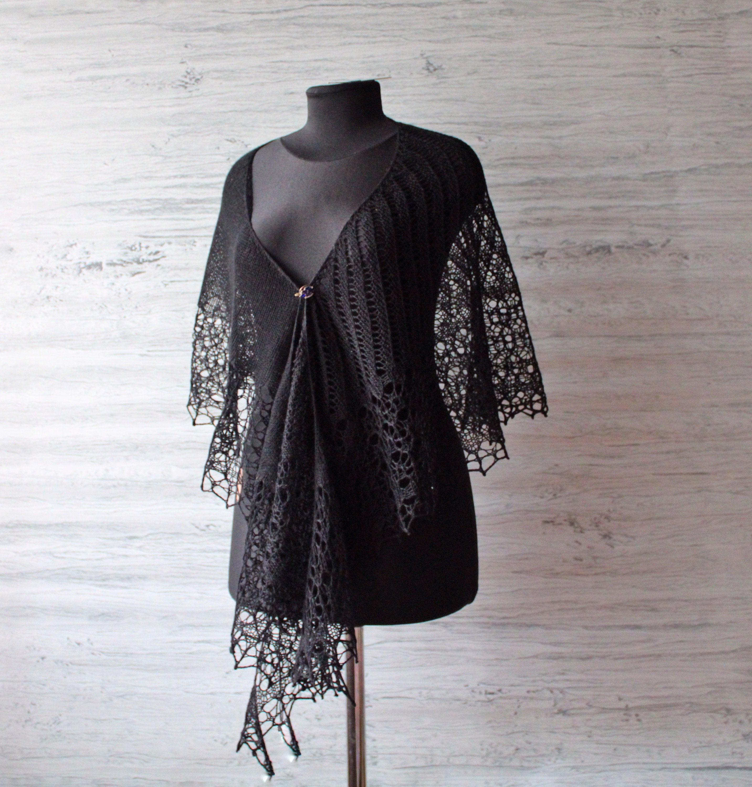 Black Shawl Victorian Mourning Gothic Witch Shawl Women Handmade Shawl ...