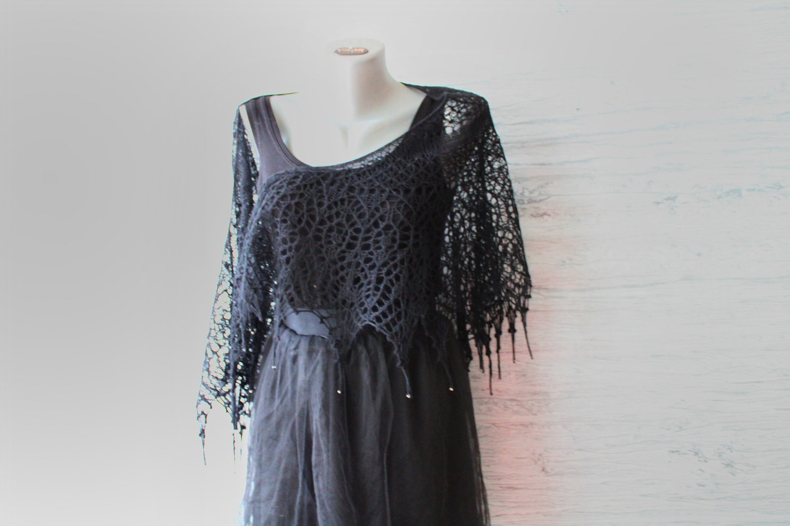 Black Lace Shawl Victorian Mourning Shawl Goth Witch Shawl - Etsy