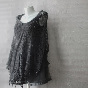 Black Lace Shawl Gothic Bridal Cape Victorian Mourning | Etsy