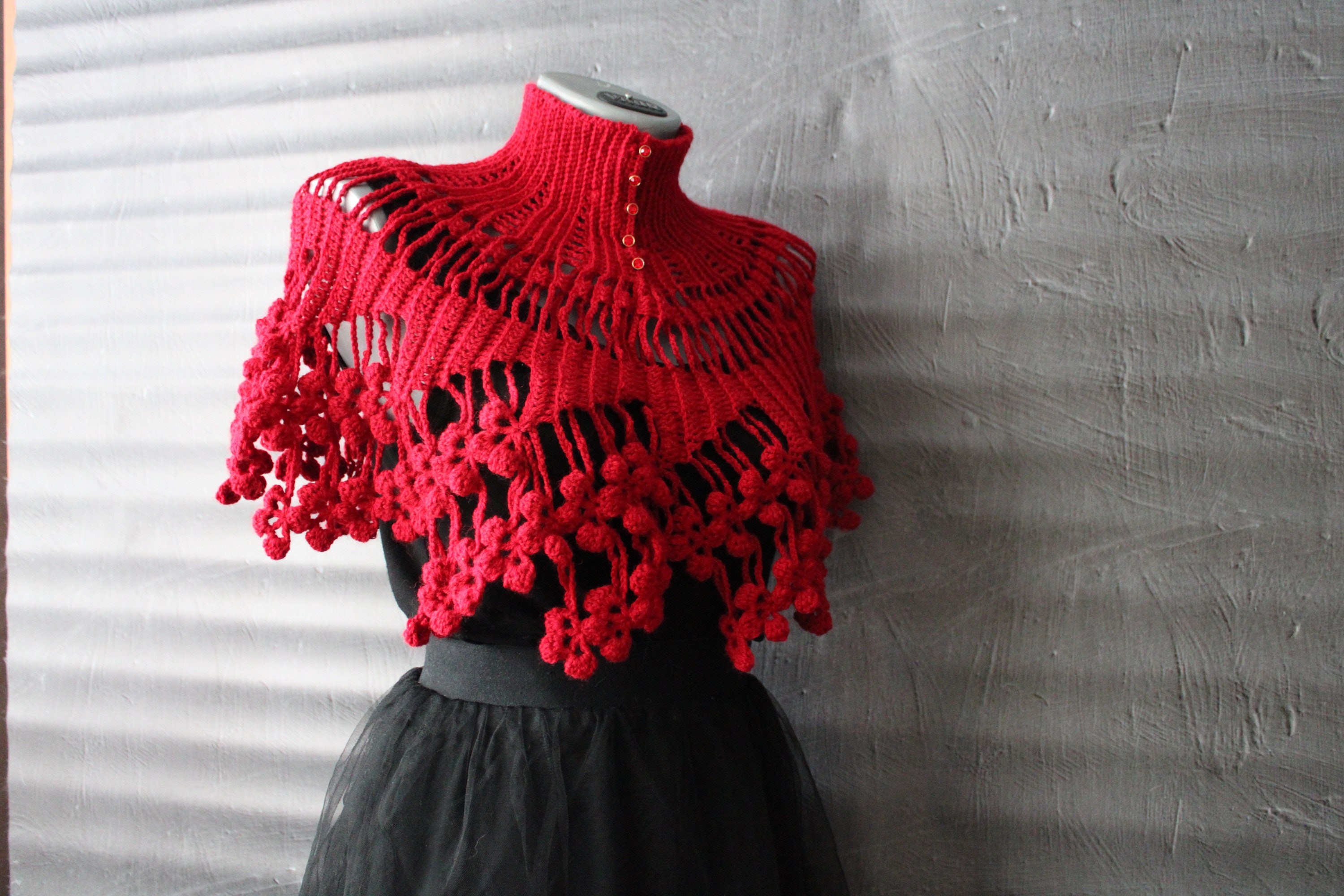 Crochet Neck Corset Capelet: Victorian Goth Poncho - Etsy