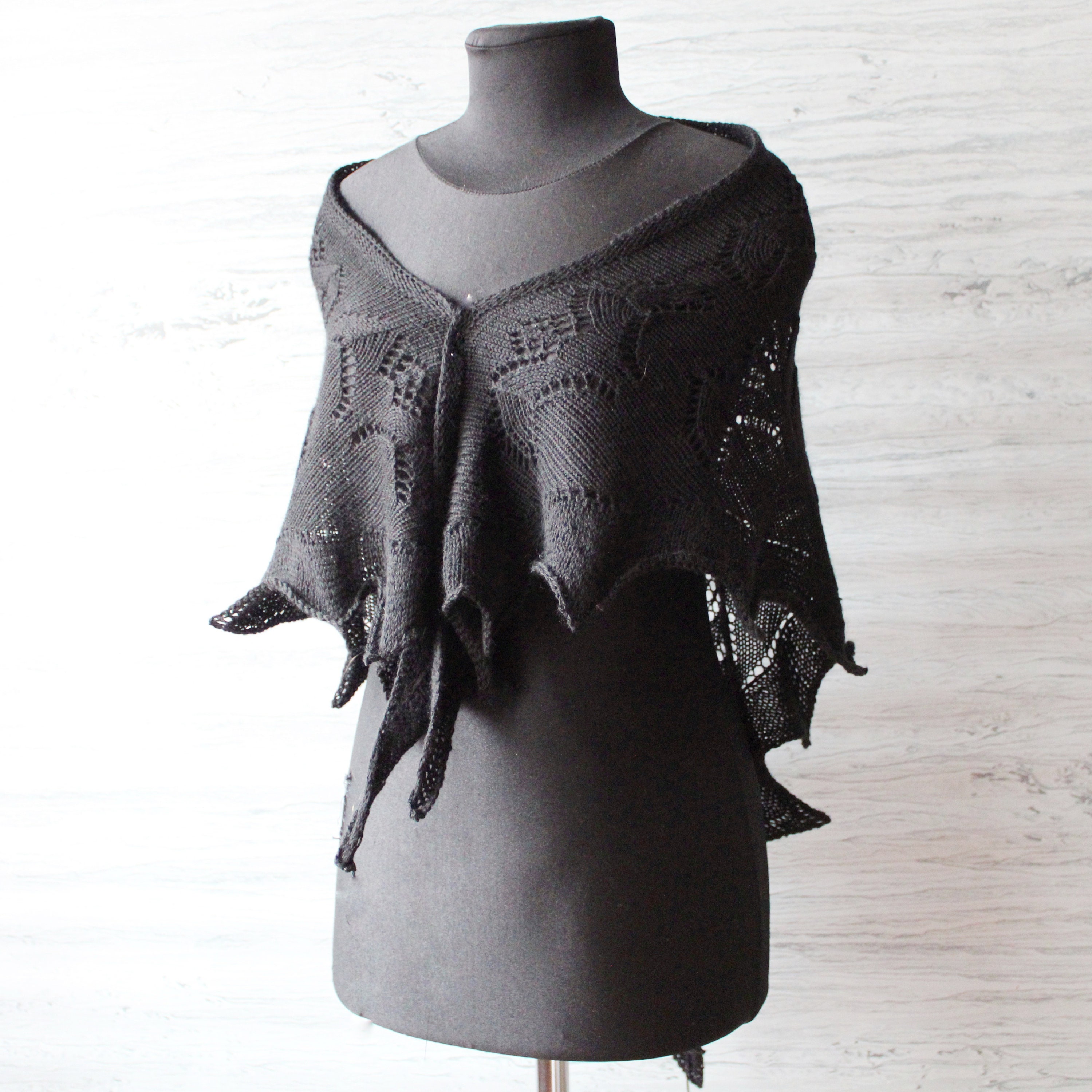 Bat Shawl Black Witch Aesthetic Shawl Scarf Gothic Shawl Halloween ...