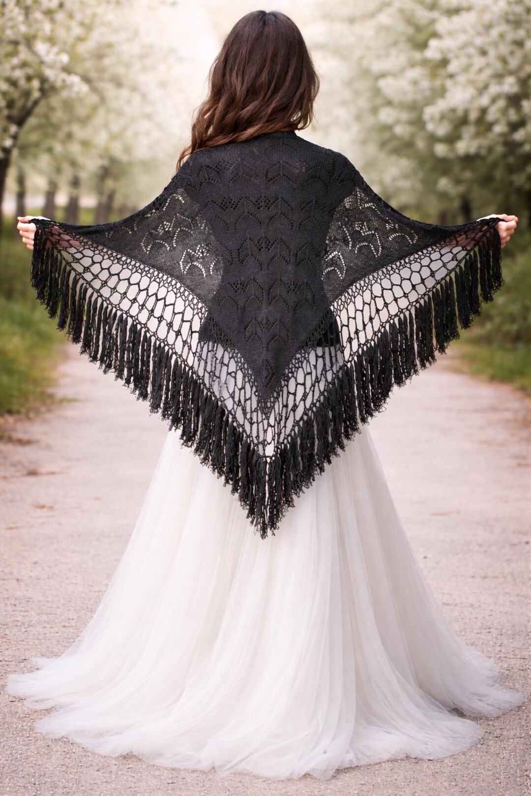 Black Fringe Bat Shawl: Gothic Vampire Wings Scarf - Etsy