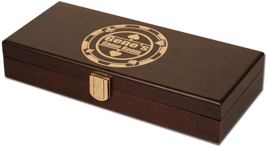 Custom Laser Enrgaved Mahogany Wood Poker Chips Case With Room for 100 ...