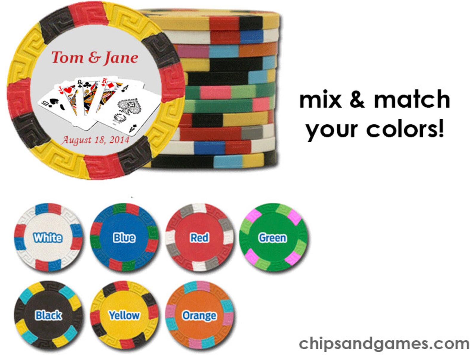 300 Full Color Customizable Poker Chips With Your Own Image or - Etsy