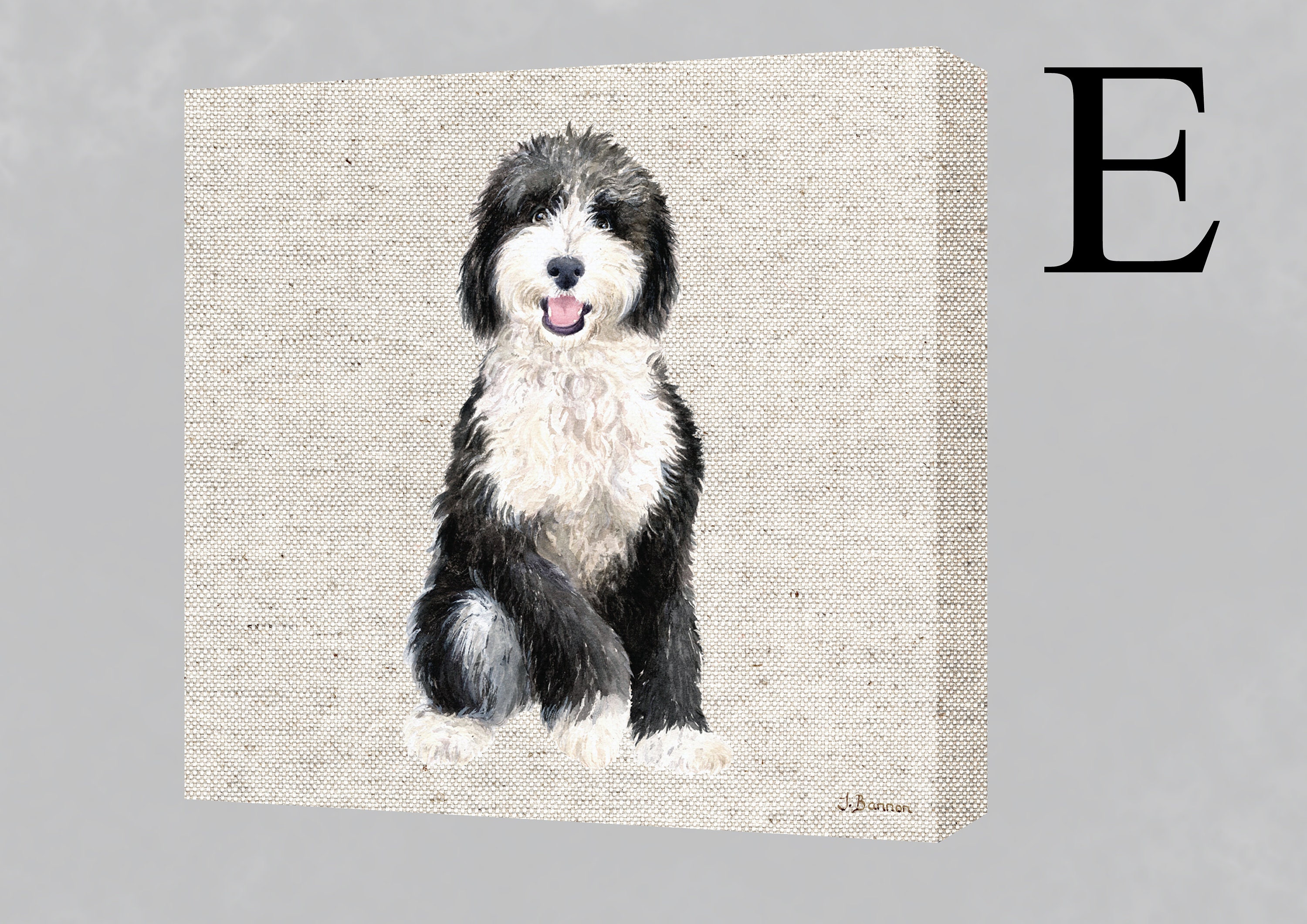 Sheepadoodle Watercolour Printed on Canvas by Jane Bannon - Etsy UK