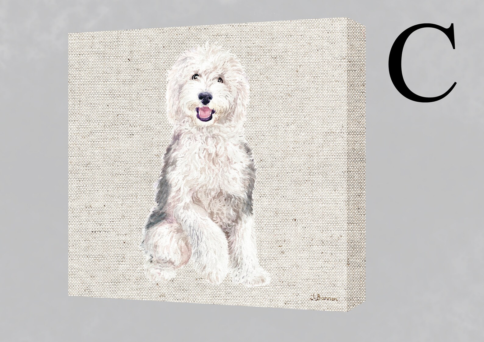 Sheepadoodle Watercolour Printed on Canvas by Jane Bannon - Etsy UK