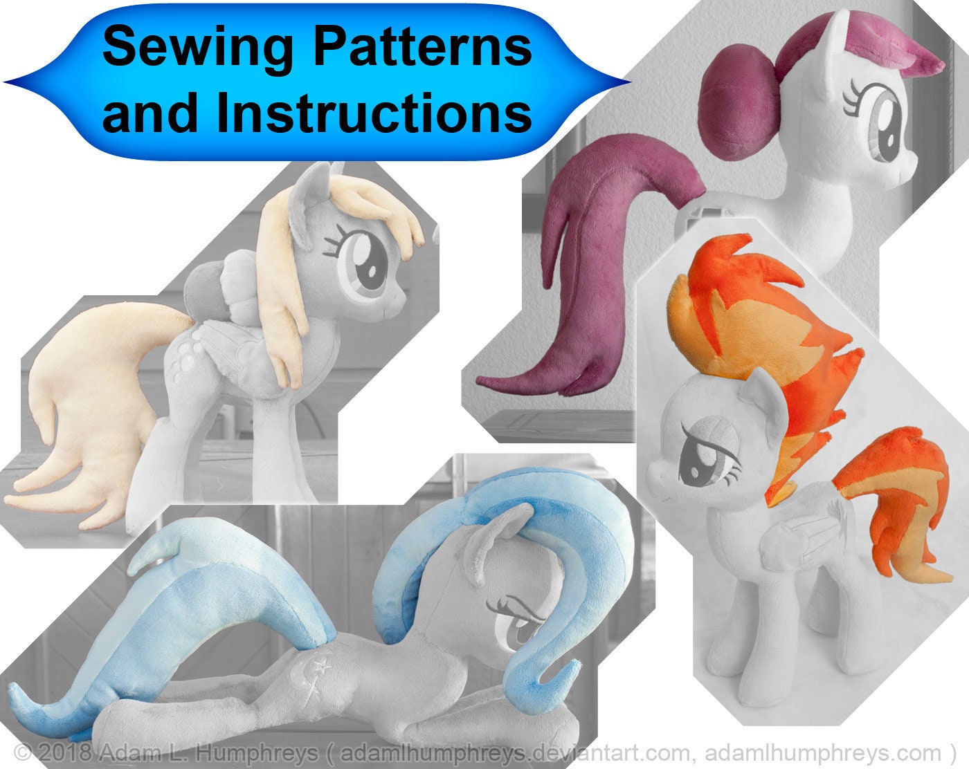 Pony Mane and Tail Plushie Hair Sewing Patterns 11 Pack for - Etsy