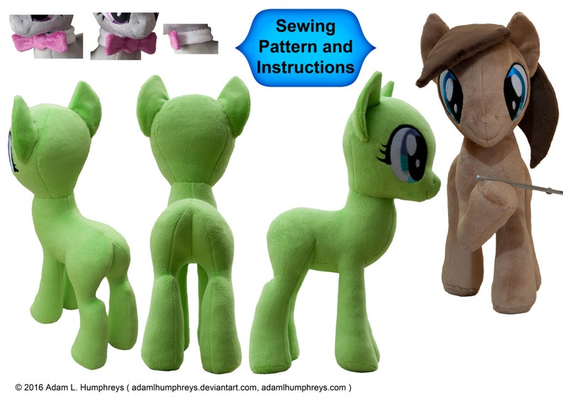 Pony Mare Stallion Plushie Sewing Pattern 27 Minky Stuffed Plush Animal ...