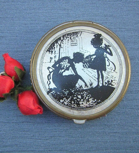 Vintage Powder & Rouge Compact, Silver Mesh Bottom, S… - Gem