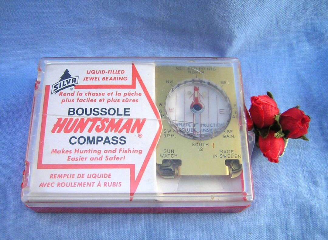 Silva Boussole Huntsman Compass, Liquid Filled Jewel Bearing, 1960s ...