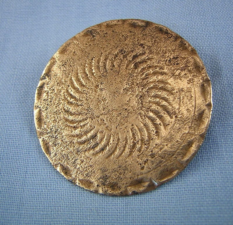 Large 18th Century Copper Colonial BUTTON Stamped Design - Etsy