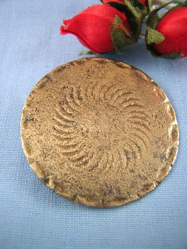 Large 18th Century Copper Colonial BUTTON Stamped Design - Etsy