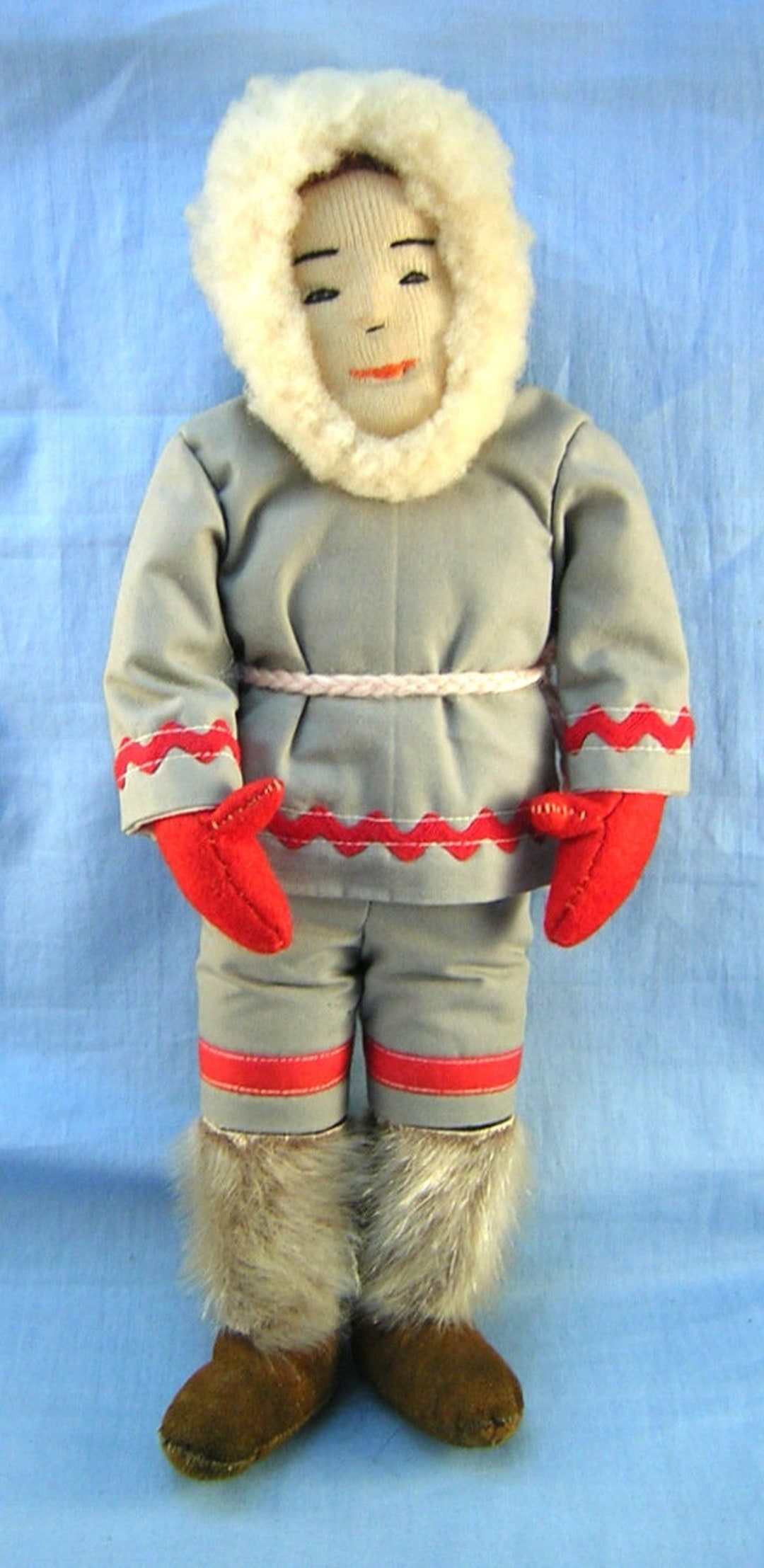 Canadian Inuit Traditional Doll, Man in Hunting Parka, Kamiks & Felt ...