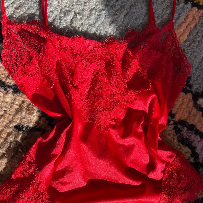 Vintage Red Lace Bodysuit - Etsy
