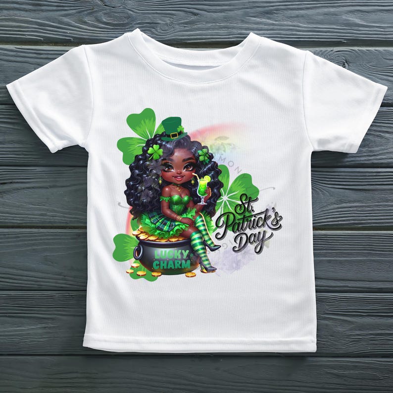 St Patricks, African American, Lucky Charm, Png, Sublimation, Pot of ...