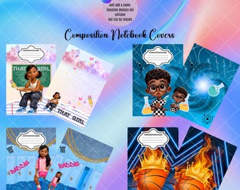 Composition Notebook Cover Template: Front & Back Design, Canva ...