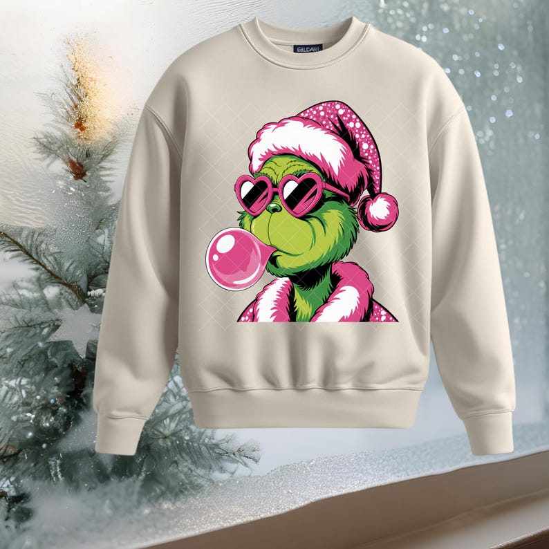 Pink Christmas Grinch Bubblegum PNG Bundle – 2 Designs - Etsy