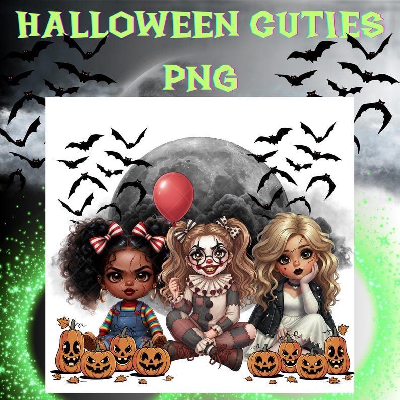 Halloween Besties PNG | Spooky Horror Doll Clipart (digital Download ...