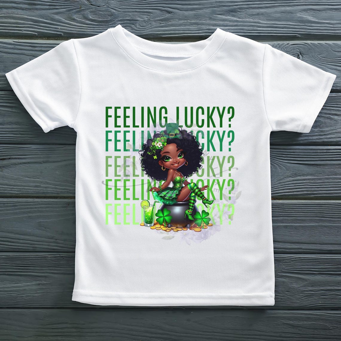St Patricks, African American, Lucky Charm, Png, Sublimation, Pot of ...