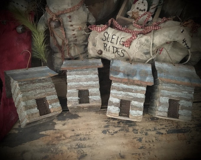 Primitive Log Cabin Christmas Tree Ornament - Etsy