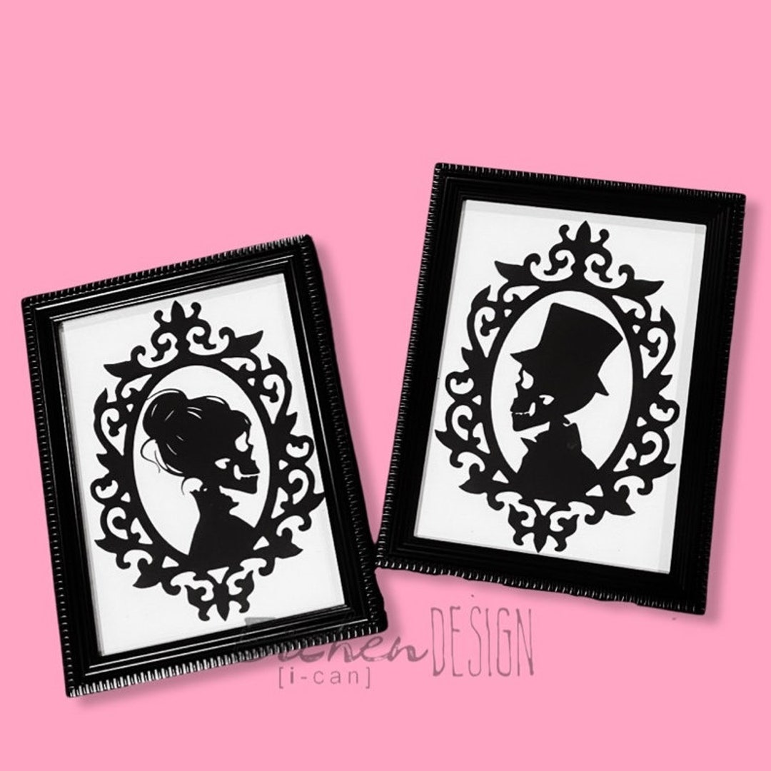 Skeleton Cameo Portrait Set - All Couple Types Available! - Etsy