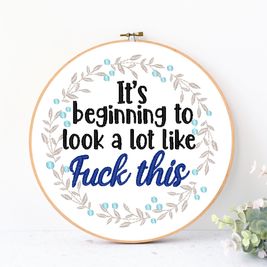 It's Beginning to Look A Lot Like F This Embroidered Frame - Etsy