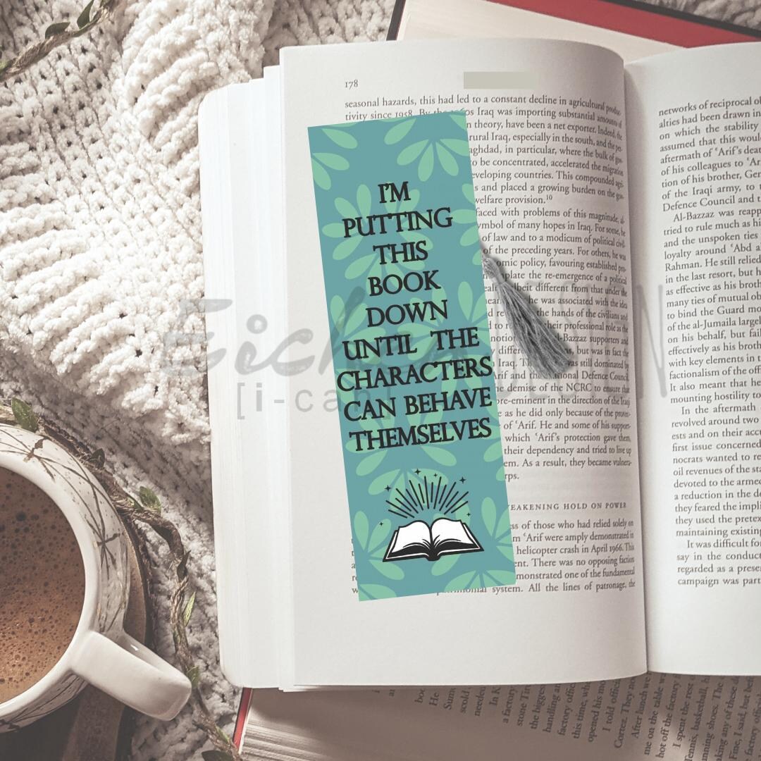 Bookmark "these Characters Better Behave" Reader Gift for Book Lover - Etsy
