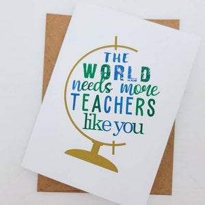 Simple Thank You Teacher Appreciation Card - Etsy