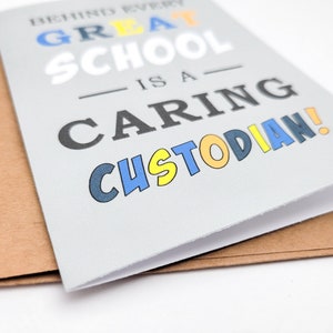 School Custodian Thank You Appreciation Card - Etsy