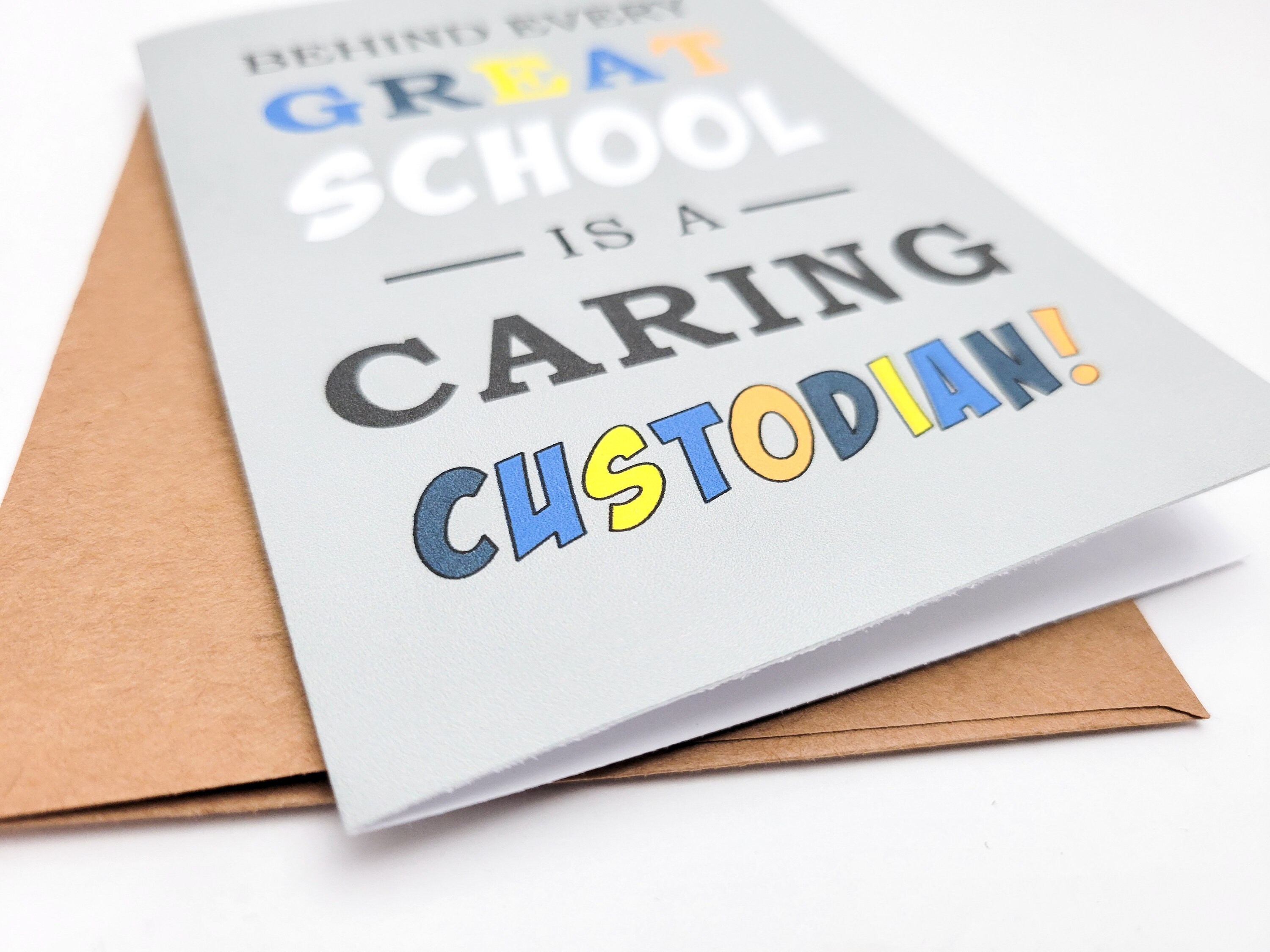 School Custodian Thank You Appreciation Card - Etsy