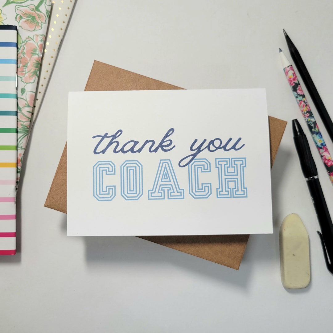 Thank You Card for Coach - Appreciation Greeting Card for Sports Coach ...