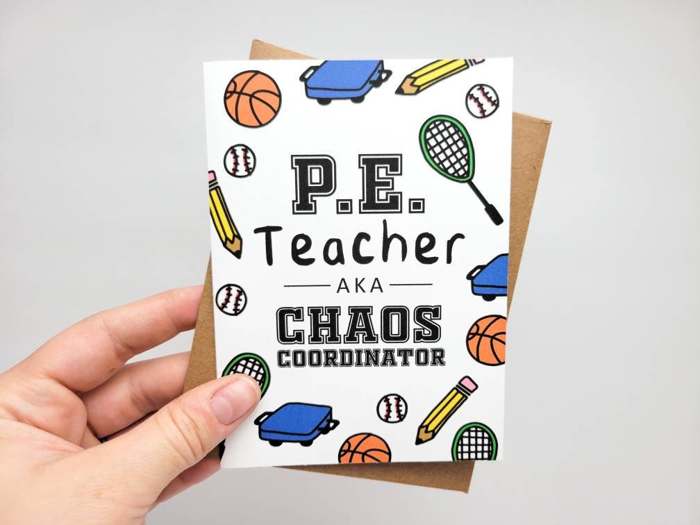 Greeting Card for PE Teacher Teacher Appreciation Card for - Etsy